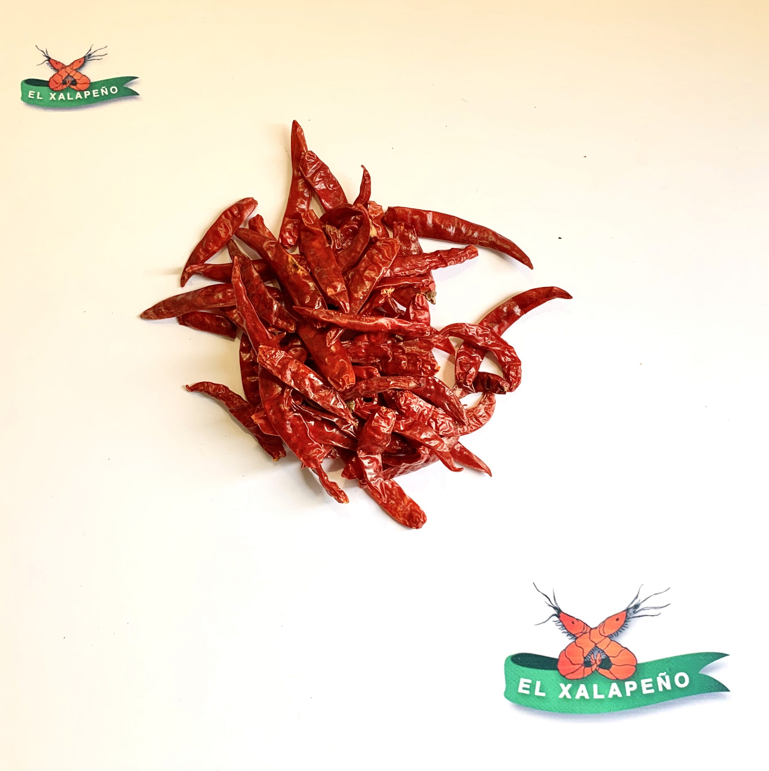 Chile seco arbol teja sin pata – bulto c/10 kg – Xalapeno